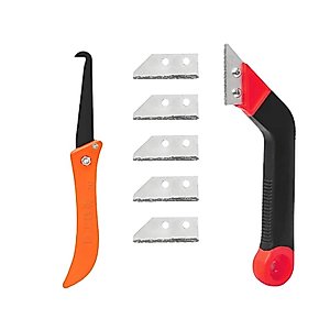Cleaning Tile Grout Removal Tool, Saw Angle Grout Scraper, Utility Knife Set, 2 Knives And 5 Blades Replacement Blades For Tile Cleaning