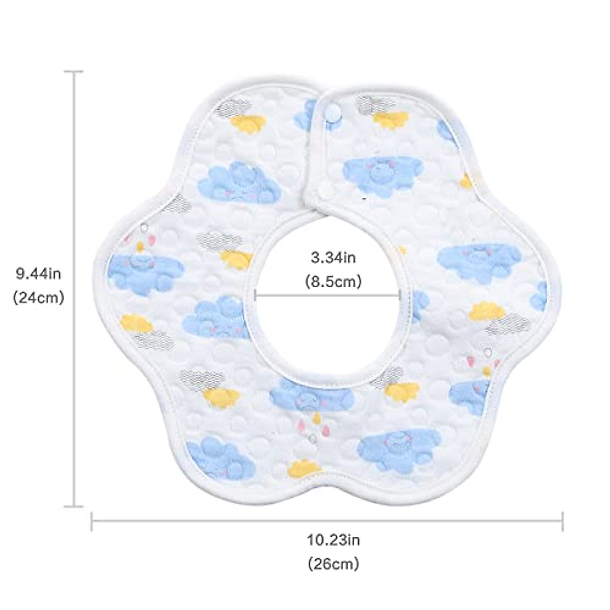 10-Pack 360 Rotate Baby Bibs for Eating and Drooling, Soft and Waterproof Bibs for Boys Girls