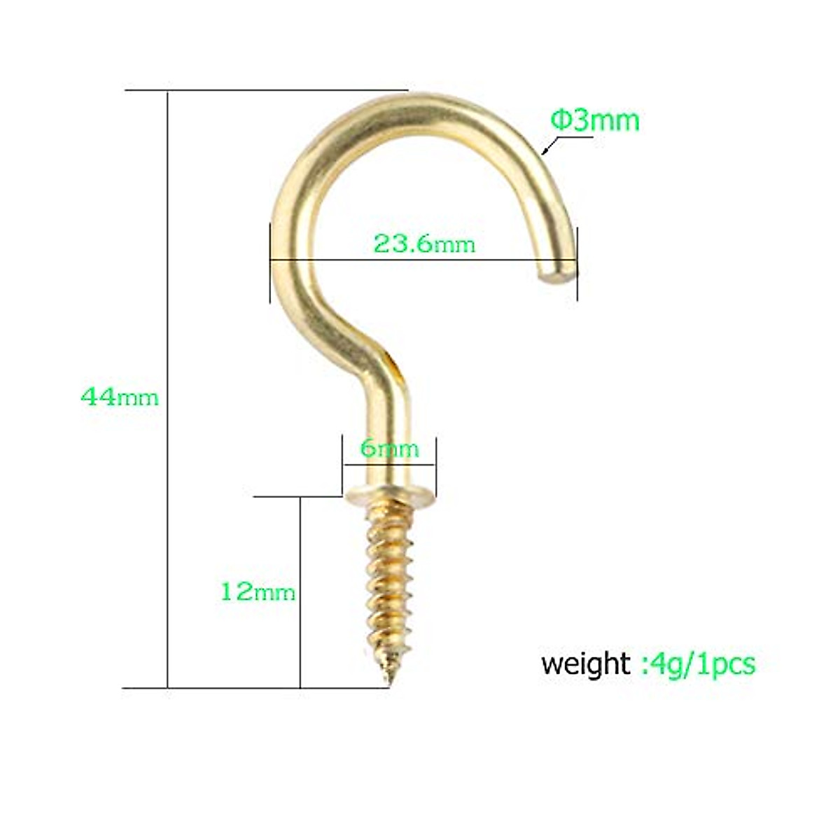 donjon VONVOFF 1.73 Inches Ceiling Hooks,Black Wall Hooks for Hanging Plants,Kitchen Hooks,Drop Ceiling Hooks,Cup Hooks,Great for Indoor & Outdoor Use(30 Packs)