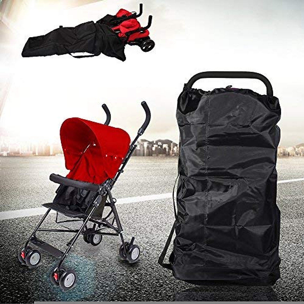 Garosa Stroller Transport Bags, Large Buggy Foldable Carrying Storage Bag for Airport Train Station Driving Travel