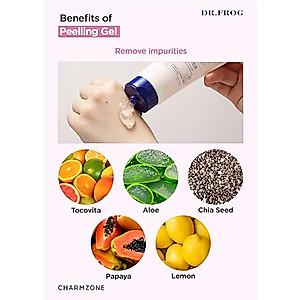 CHARMZONE Dr. Frog Waterfull Charge Cream Set 2.37 oz (Cream 50ml /1.69 oz + Peeling Gel 20ml/ 0.68 oz) Rose Water Ceramide Long Lasting Hydration Korean Skin Care Routine, Valentine Gift Set for Her