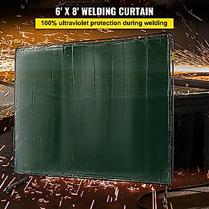 Vevor Welding Screen with Frame 8' x 6', Welding Curtain with 4 Wheels, Welding Protection Screen Green Flame-Resistant Vinyl, Portable Light-Proof Professional : Tools & Home Improvement