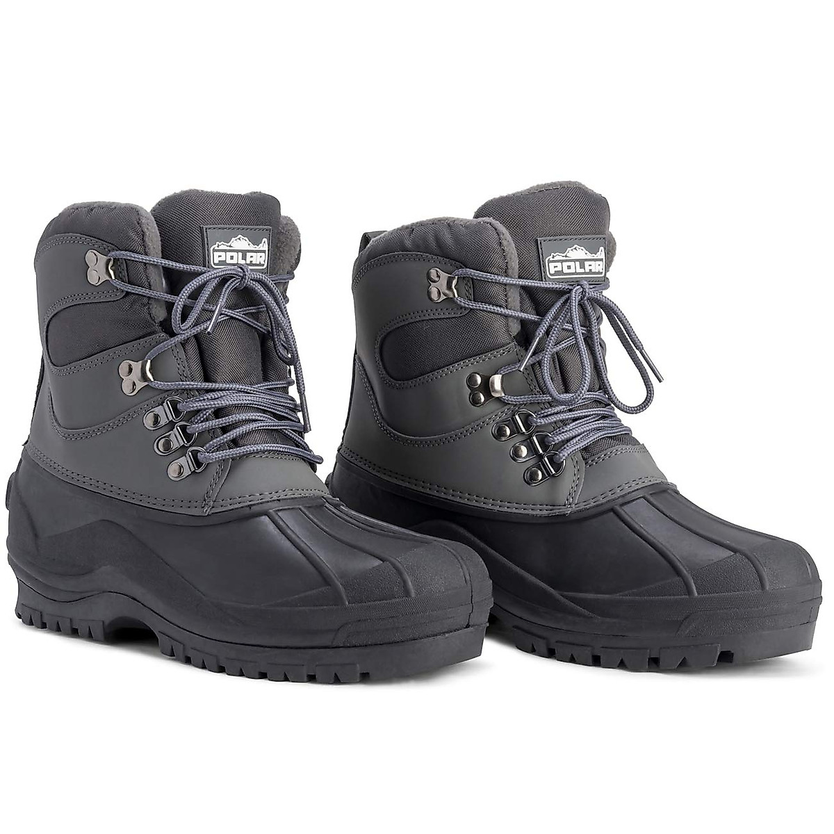 POLAR Mens Snow Waterproof Duck Hiking Bean Hiker Walking Short Ankle Boots - Gray - US13/EU46 - YC0441