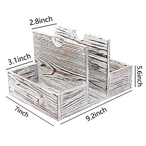 Napkin Holder, Tissue Holder, Napkin Holder For Table,Can Hold Seasoning Bottles, Rustic Style, Suitable For Kitchens, Dining Tables, Parties, Weddings, White
