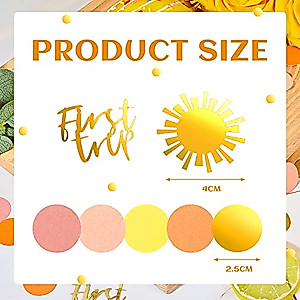300 Pcs Boho Sun Confetti First Trip Around the Sun Birthday Decorations Muted Confetti First Trip Paper Confetti Sunshine Party Decorations Baby Shower Hippie Groovy Party Wedding Table Decors