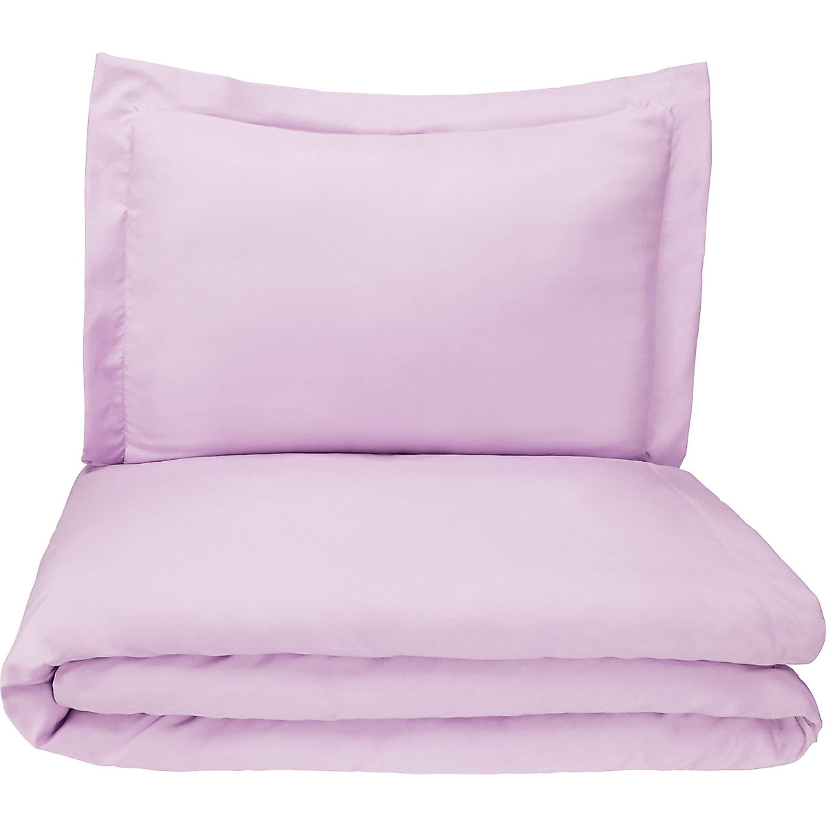 Denn Bedding 3 Piece Duvet Cover Set with 2 Pillow Shams 100% Organic Cotton with Zipper Closure & Corner Ties, 600 TC Ultra Soft and Easy Care Breathable Duvet Cover Set (Queen/Full Size,Lavender)