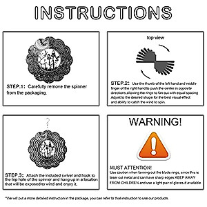 Spring Song Wind Spinner 3D Stainless Steel Indoor Outdoor 10" Fairy Garden Garden Decoration Crafts Ornaments Kinetic Yard Art, Hanging Wind Spinners Decor Gifts