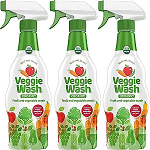Veggie Wash Organic Fruit and Vegetable Wash, Certified Organic, Ideal for Cleaning Produce, 16 Fluid Ounce, Pack of 3