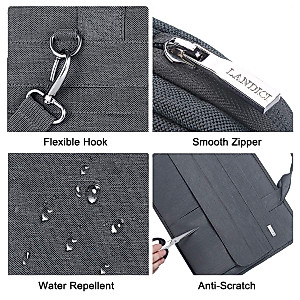 LANDICI Laptop Bag Carrying Case 13-14 inch with Shoulder Strap, Slim Waterproof Computer Sleeve Compatible with MacBook Air 13/13.3 M1 M2, MacBook Pro 13/14, Chromebook 14, Grey