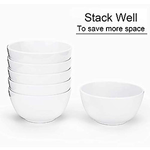 KX-WARE Melamine Bowls set - 28oz 6inch 100% Melamine Cereal/Soup/Salad Bowls, Set of 6 White | Shatter-Proof and Chip-Resistant Dishwasher Safe, BPA Free