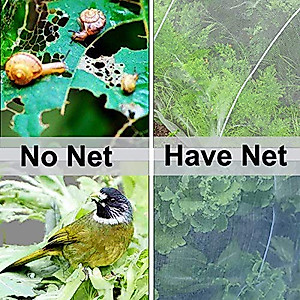 Huouo Mosquito Bug Insect Bird Net with Sewn Edges - 10 Ft x 20 Ft Barrier Hunting Blind Plant Cover Garden Mesh Netting for Protect Your Vegetables, Fruits, Flower & Trees