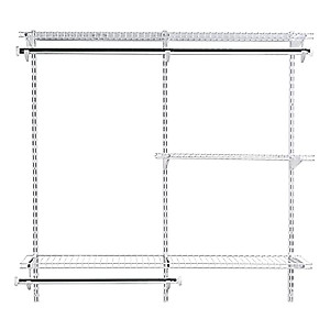 Rubbermaid Configurations Deluxe Closet Kit, Titanium, 4-8 Ft, & Configurations Pants Rack, Holds 7 Pairs of Pants, Non-Slip, Closet Organization and Storage