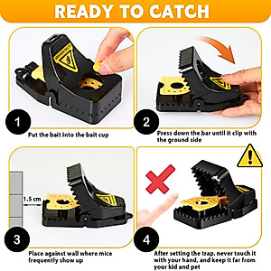 Kittmip 20 Pcs Mouse Traps Indoor for Home Mice Traps for House Small Rat Trap for Indoor Outdoor Reusable Rat Traps Snap Traps Quick Effective Safe Mousetrap for Family and Pet