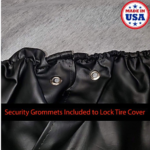 RCH Skull Skeleton Peace Sign Spare Tire Cover Black Size 35 Inch