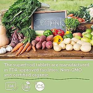 Organic Superfood Greens Fruits and Veggies Complex - Best Dietary Supplement with 14 Greens &14 Fruits & Vegetables with Alfalfa Rich in Antioxidants Organic Ingredients Non-GMO (120 Count Pack of 2)