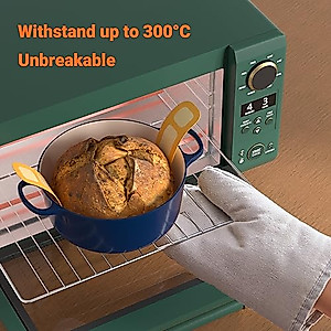 NIGCEA Silicone Bread Sling Sourdough Silicone Baking Mat for Dutch Oven, Long Handles Non-stick 8.3 Inch, 536º F/ 280º C, 2 Pcs Orange Sourdough Bread Baking Supplies