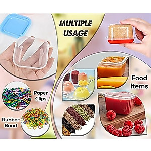 ARSUK 4 oz Small Containers with lids Clear Jars, Freezer Storage Plastic Containers for Travel, Kitchen Food Storage, Soups, Snacks, Candy, Screw, Arts and Crafts, Condiment, Reusable BPA-Free