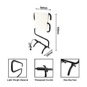 FCMLD Bathroom Towel Warmer Electric Towel Drying Rack Towels Heated Rack Standing Wall Mounted Bath Towel Hanger Dryer Shelf