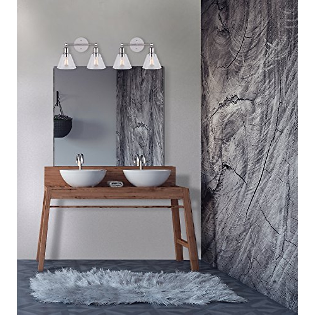 Canarm IVL628A02BN LTD Larken 2 Vanity Light, Brushed Nickel with Clear Glass