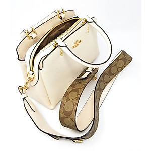 Coach Women's Mini Lilly Carryall (Crossgrain Leather - Chalk - Khaki)