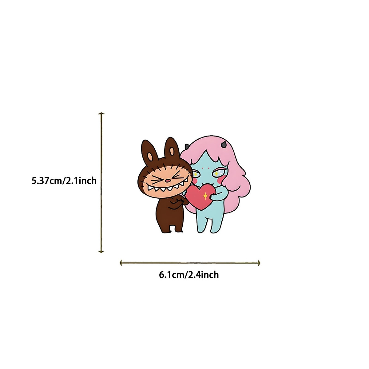 50pcs Labubu Cartoon Stickers for Teen Water Bottle, Cool Terror Labubu Waterproof Vinyl Decal for Kids Adult Girl Laptop Skateboard Phone Guitar Travel Case Bike