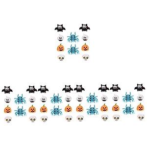 KOMBIUDA 50 pcs Spider Ghost Pumpkin Toys Light LED for Goodies Finger Flashing Favors The Toy Prizes Rings Lighted and Dark Up Color Bag Glow in Gifts Glowing Party Kids Goodie Halloween