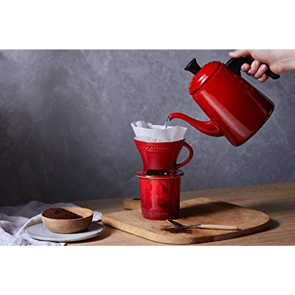 Le Creuset Stoneware Pour Over Coffee Cone, 3.25", White