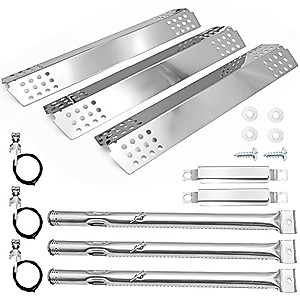 Grill Replacement Parts for Charbroil 463241313, 463241314, 463241414, 463241013, 463241413 Grill Models. Stainless Steel Grill Burner Tubes, Heat Plate Shields, Carryover Tubes Replacement Kit.