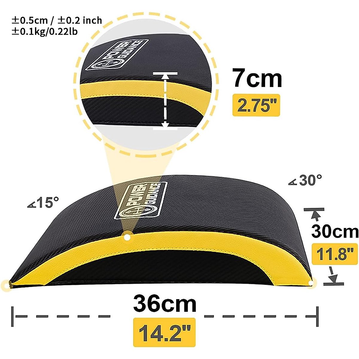 POWER GUIDANCE Ab Exercise Mat - Sit Up Pad - Abdominal & Core Trainer Mat for Full Range of Motion Ab Workouts (black, 1)
