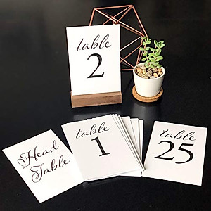 UP THE MOMENT Black Wedding Table Numbers, 1-25, Centerpiece Decorations, Double Sided 4x6, Numbers 1-25 and Head Table Card Included, for Table Number Holders