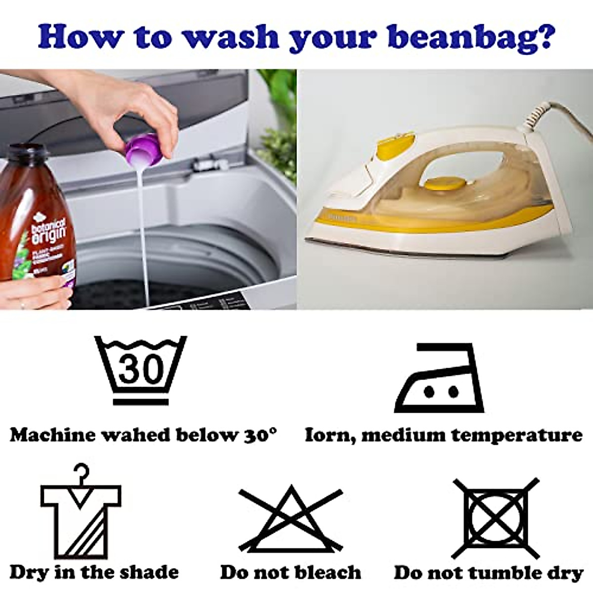 2 Packs Stuffed Animal Storage Beanbag Cover 24" Bean Bag Storage for Kids Girs Boys Room Toys Organizer Heavy-duty Zipper Bean Bag Chair Covers Only, Soccor Print