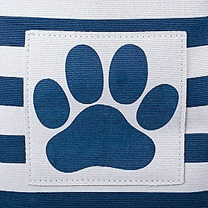 Bone Dry Pet Storage Collection Striped Paw Patch Bin, Large Rectangle, Navy