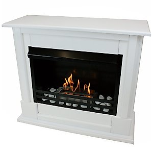 Gel + Ethanol Fire-Places Emily Deluxe Inclusive: 1 Adjustable Stainless-Steel Burner White