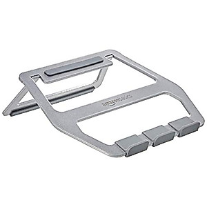 Amazon Basics Aluminum Portable Foldable Support Stand for Laptops up to 13 Inches, Silver