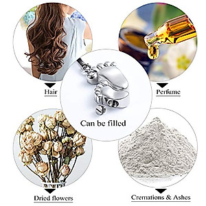 Footprint Cremation Urn Pendant Necklace for Ashes Stainless Steel Mini Urns Jewelry to Holder Ashes Baby Foot Memorial Keepsake (Silver)
