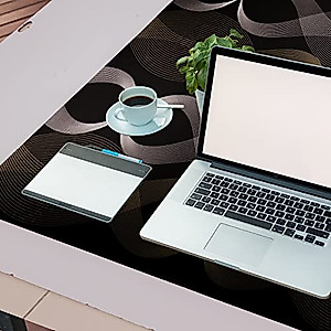 CHENGZHG 17.7" x 196" Peel and Stick Stripe Wallpaper Modern Black Contact Paper Black and Gold Removable Wave Wallpaper Self Adhesive Film for Cabinets Kitchen Bedroom Furniture