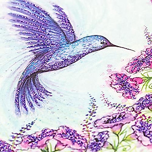 Papyrus Blank Cards with Envelopes - Designed by Bella Pilar, Purple Hummingbird (14-Count)