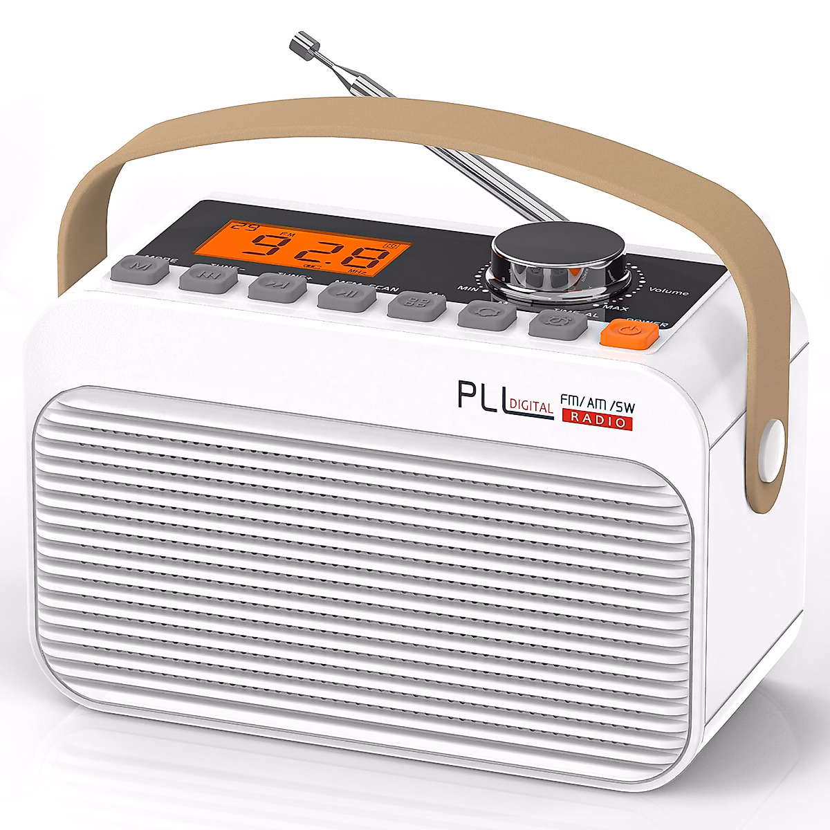 Greadio Portable Shortwave Radio with Bluetooth 5.0, Rechargeable AM FM Radio with Best Reception, TF/SD/USB Port,5W Loud Speaker,White Noise,Alarm Clock,LED Display,Earphone Jack,for Home,Office,Gift