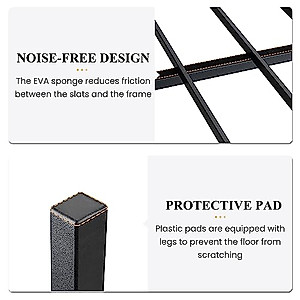 SHA CERLIN 14 Inch Queen Size Metal Platform Bed Frame with Wooden Headboard and Footboard, Mattress Foundation, No Box Spring Needed, Large Under Bed Storage, Without Noise, Black Oak