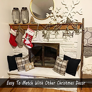 CARRIE HOME 22x22 Pillow Covers Set of 2 Brown Tartan Farmhouse Plaid Decorative Throw Pillow Covers 22 x 22 for Living Room Couch Sofa