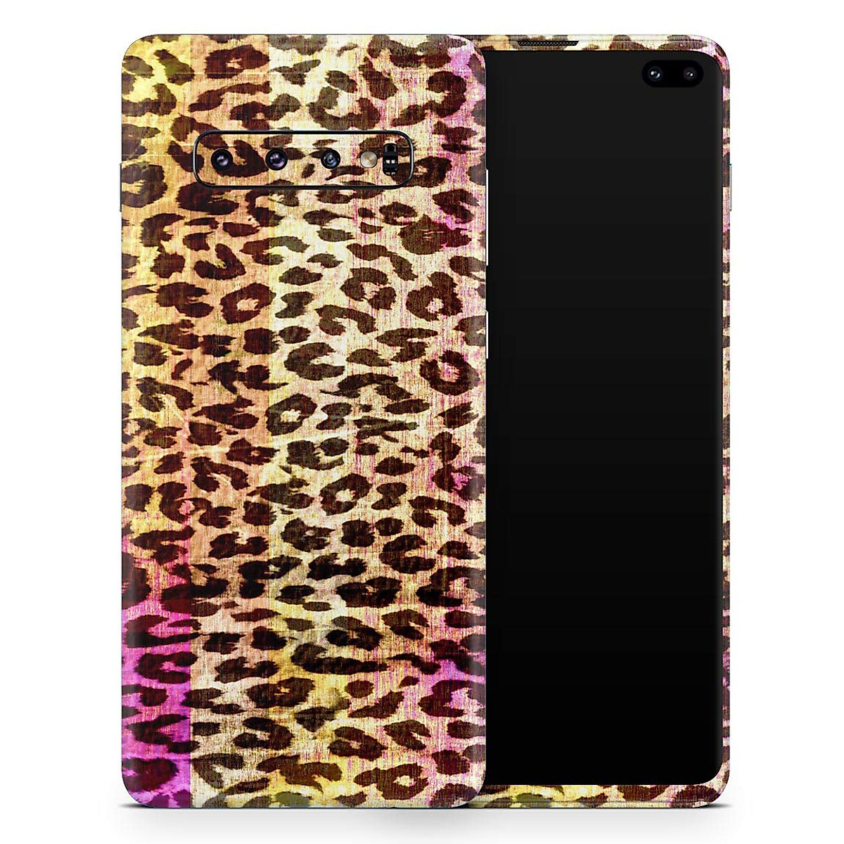 DesignSkinz Vibrant Striped Cheetah Animal Print Protective Vinyl Decal Wrap Skin Cover Compatible with The Samsung Galaxy S20 (Screen Trim & Back Glass Skin)