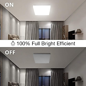 OOWOLF 25W 5000K LED Flush Mount Ceiling Light Fixture Ultra Slim, 12inch Waterproof Bathroom Square LED Ceiling Lamp Fixture Without Flicker, 85Ra+ Daylight White for Kitchen Bedroom Hallway Office