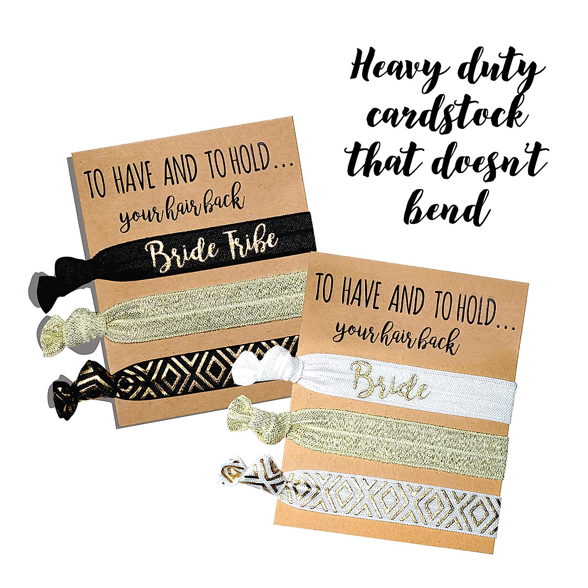 6 Pack of Bachelorette Party Favors | 1 'Bride to Be' and 5 'Tribe' Hair Ties| Pop Fizz Designs