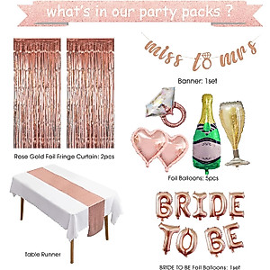 HIPEEWO Bachelorette Party Decorations, Bridal Shower Decorations Including Photo Props, Table Runner, Veil, Headband, Banner, Cups, Sash, Balloons, Topper, Sticker, Bride Bachelorette Party Supplies