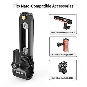 SmallRig 15mm Single Rod Clamp with Integrated NATO Rail - 3011