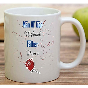 Christian Gift for Husband and Father - Prayers - Navy Multicolor Unisex Sweat - 11 Oz White Ceramic Coffee Mug