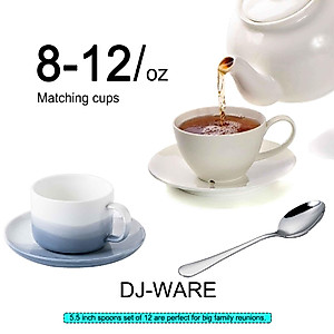 DJ-WARE Small Teaspoons Stainless Steel Tea Spoons Set of 12, 5.5 Inch