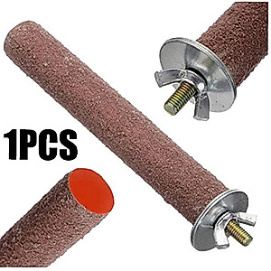 TOSSPER 1pc 14cm Pumice Stone Perch Nail Trimmer Budgie Canary Finch Cockatiel Parakeet Pet Toys for Bird Accessories Random Color