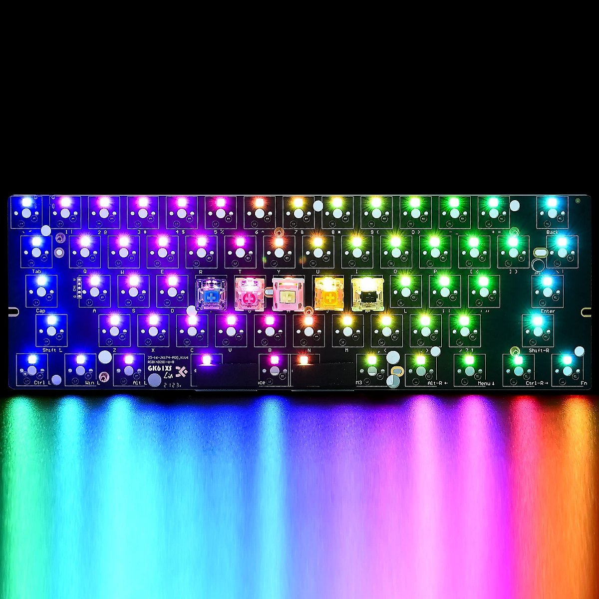 Guffercty kred GK61X PCB Plate Case 60% Keyboard Custom Hot Swappable RGB Keyboard DIY Kit Wired Tyce-C for 3/5 Pin Switch (GK61X White)