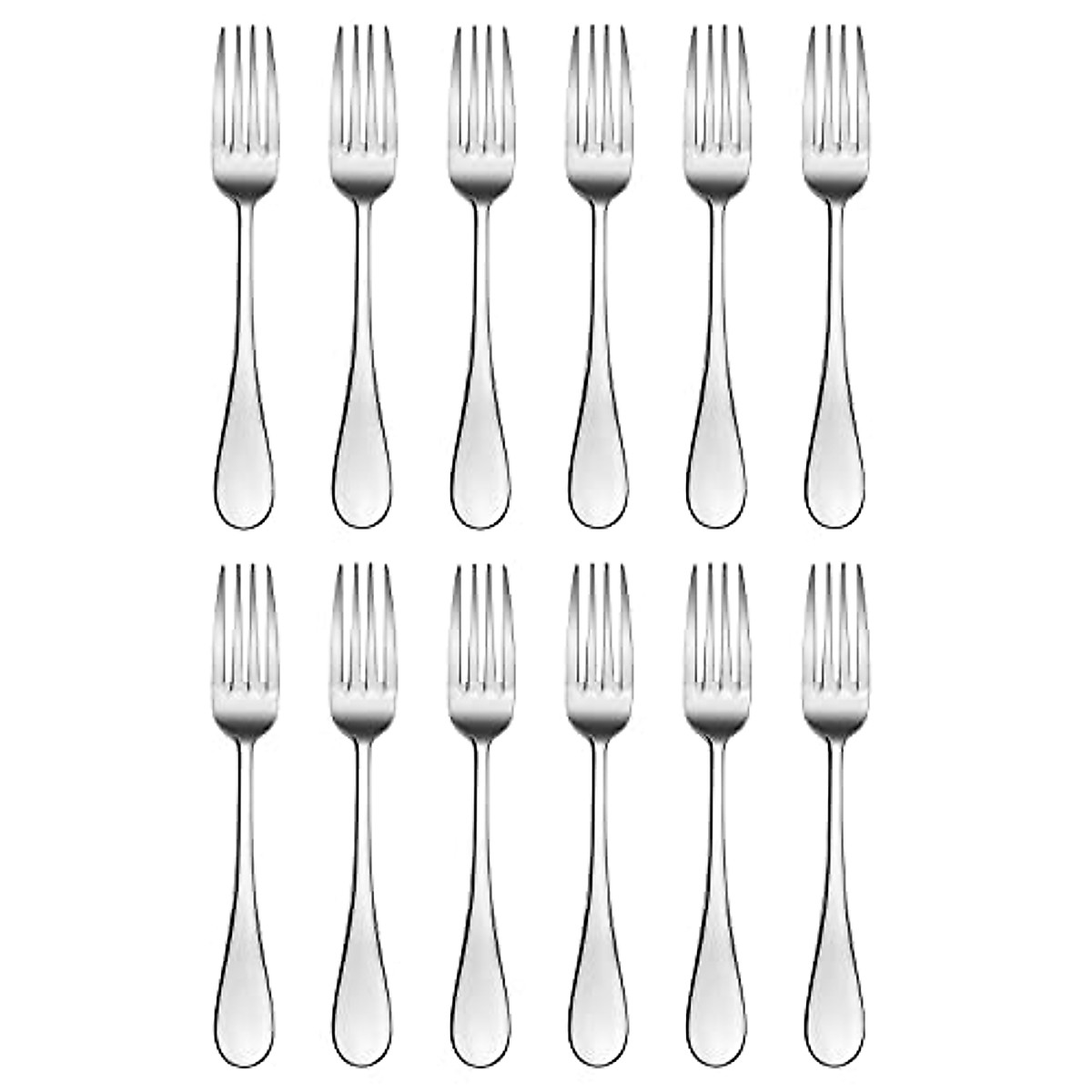 Artaste 59342 Rain 18/10 Stainless Steel Salad Fork, 7", Set of 12, Silver
